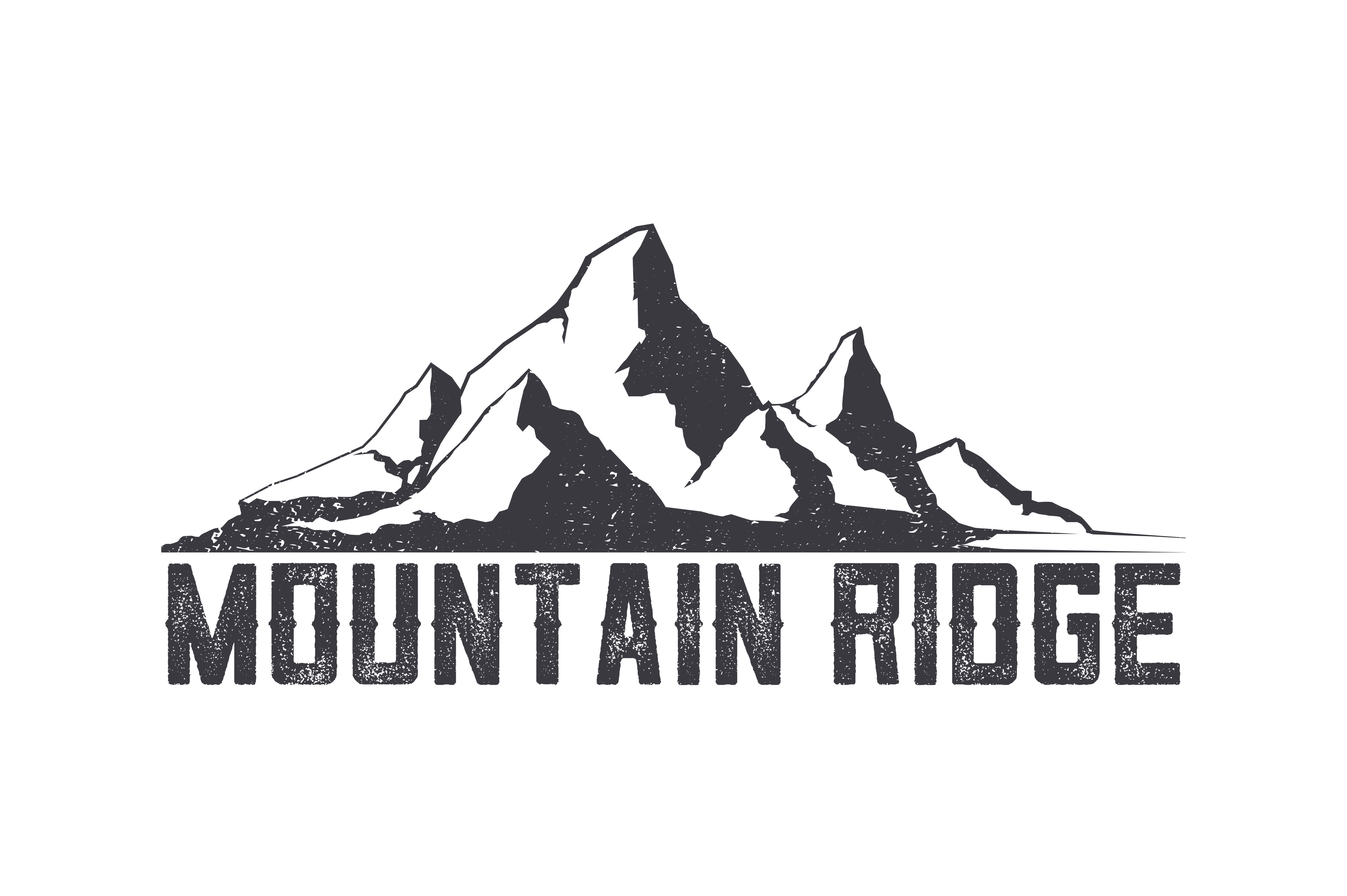Mountains ridge-vector logo. | Texture Illustrations ~ Creative Market
