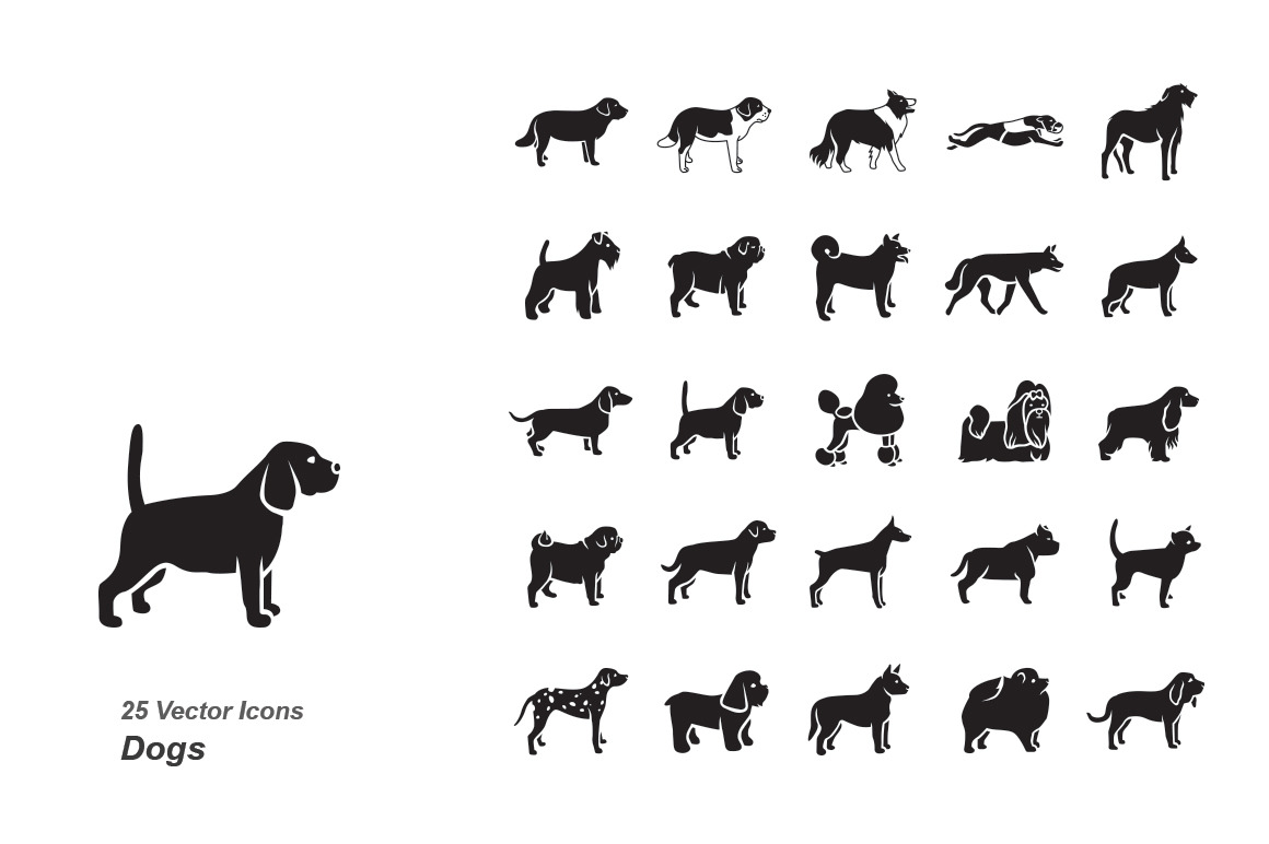 Dogs vector icons, an Icon by Jisun Park