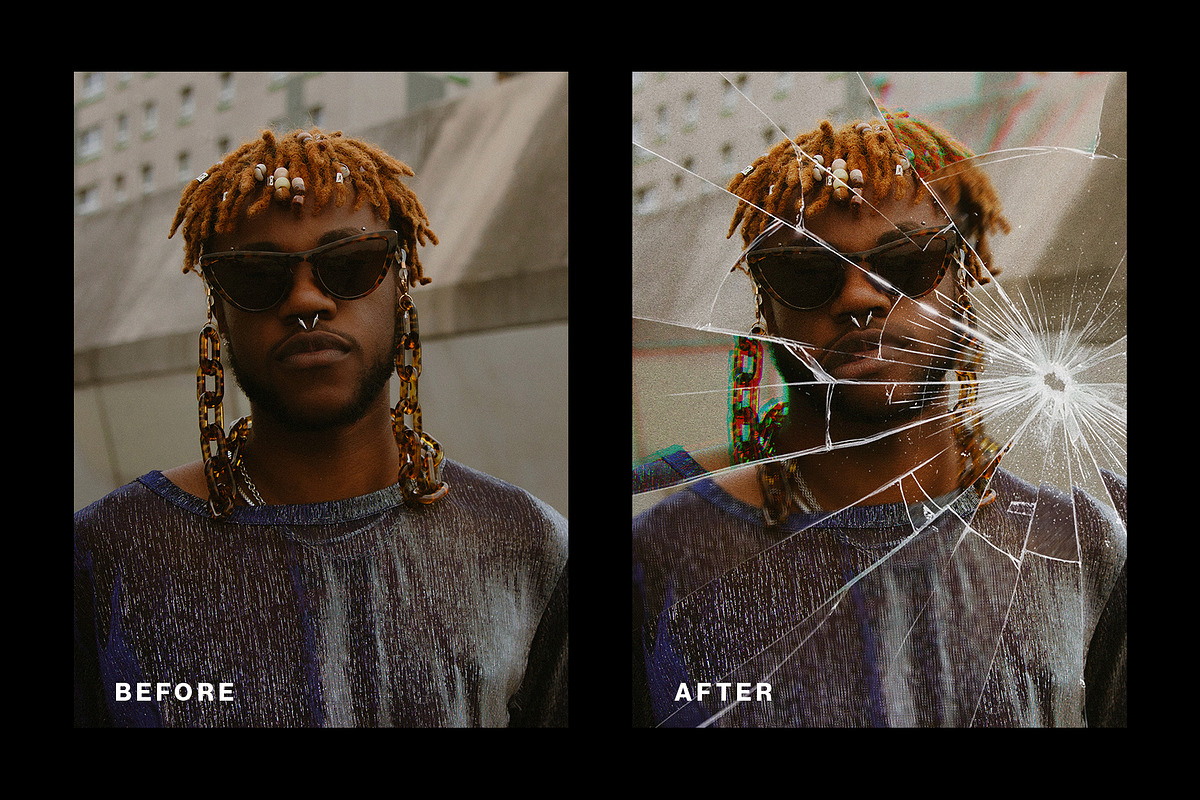 Broken Glass Photo Effect, a Layer Style Add-On by DesignerCandies