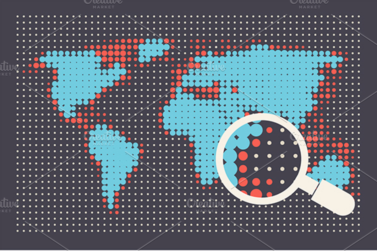 Dotted World Map, an Illustration by Alena