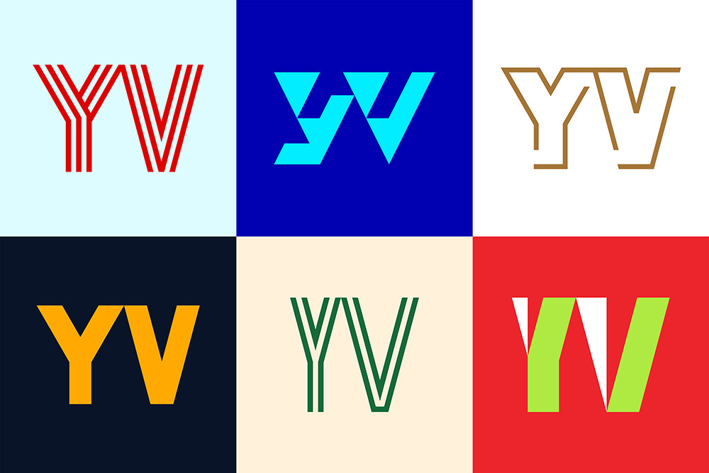 Set of letter YV logos, an Object Graphic by NataliiaVolyk
