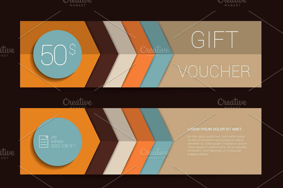 Color gift voucher template, a Decorative Illustration by VectorAN ...