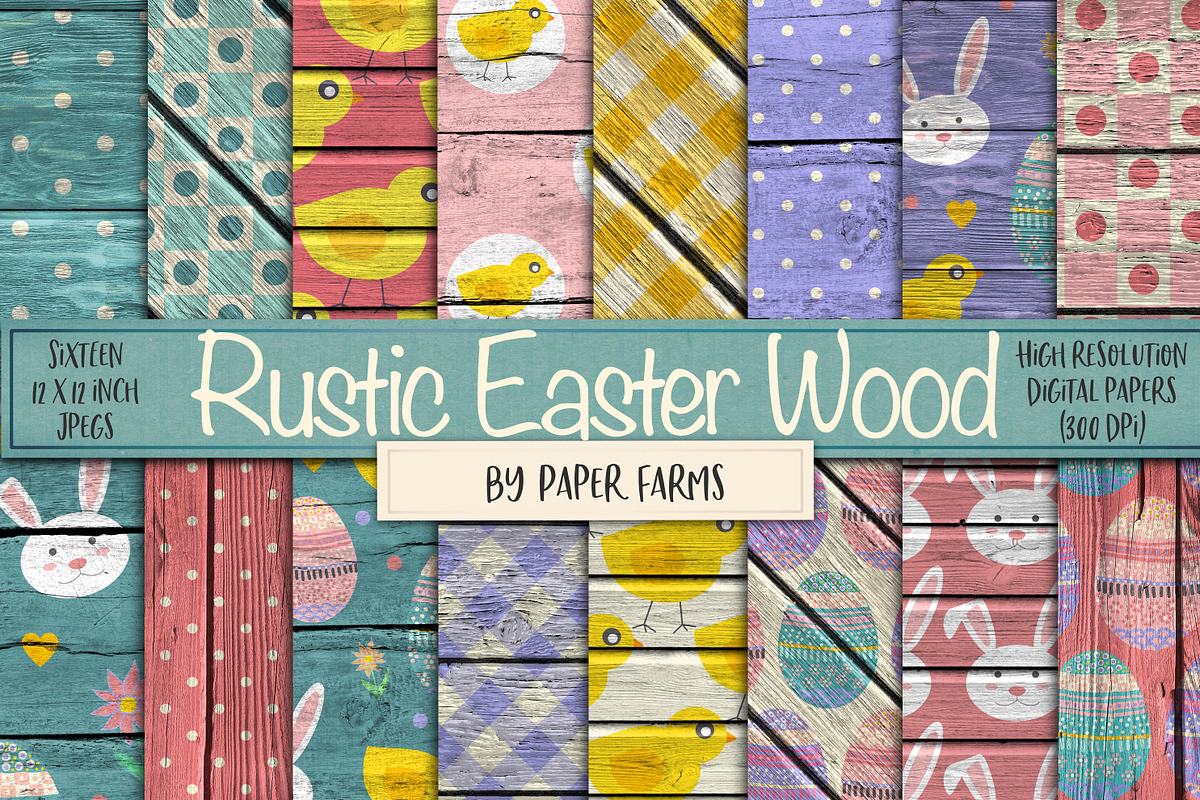 Rustic Easter backgrounds, a Pattern Graphic by Paper Farms