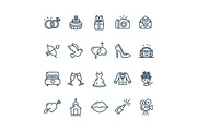 Wedding Icon Set. Vector, an Icon by Vector and Templates