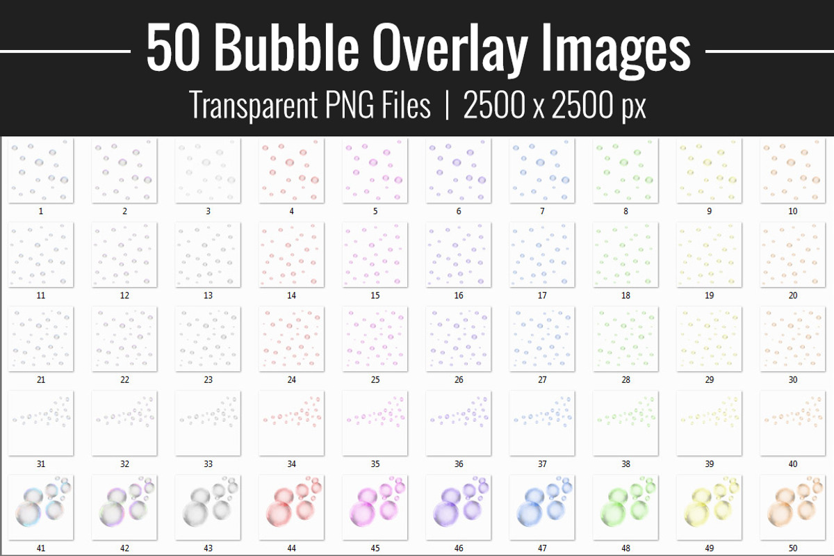 50 Bubble Overlay Photoshop Overlays, a Layer Style Add-On by Supremer ...