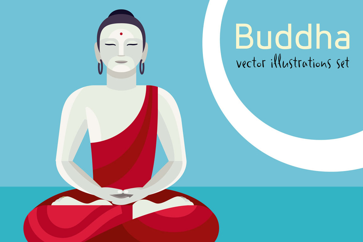 Buddha vector illustrations Set, an Illustration by ÁRTICA