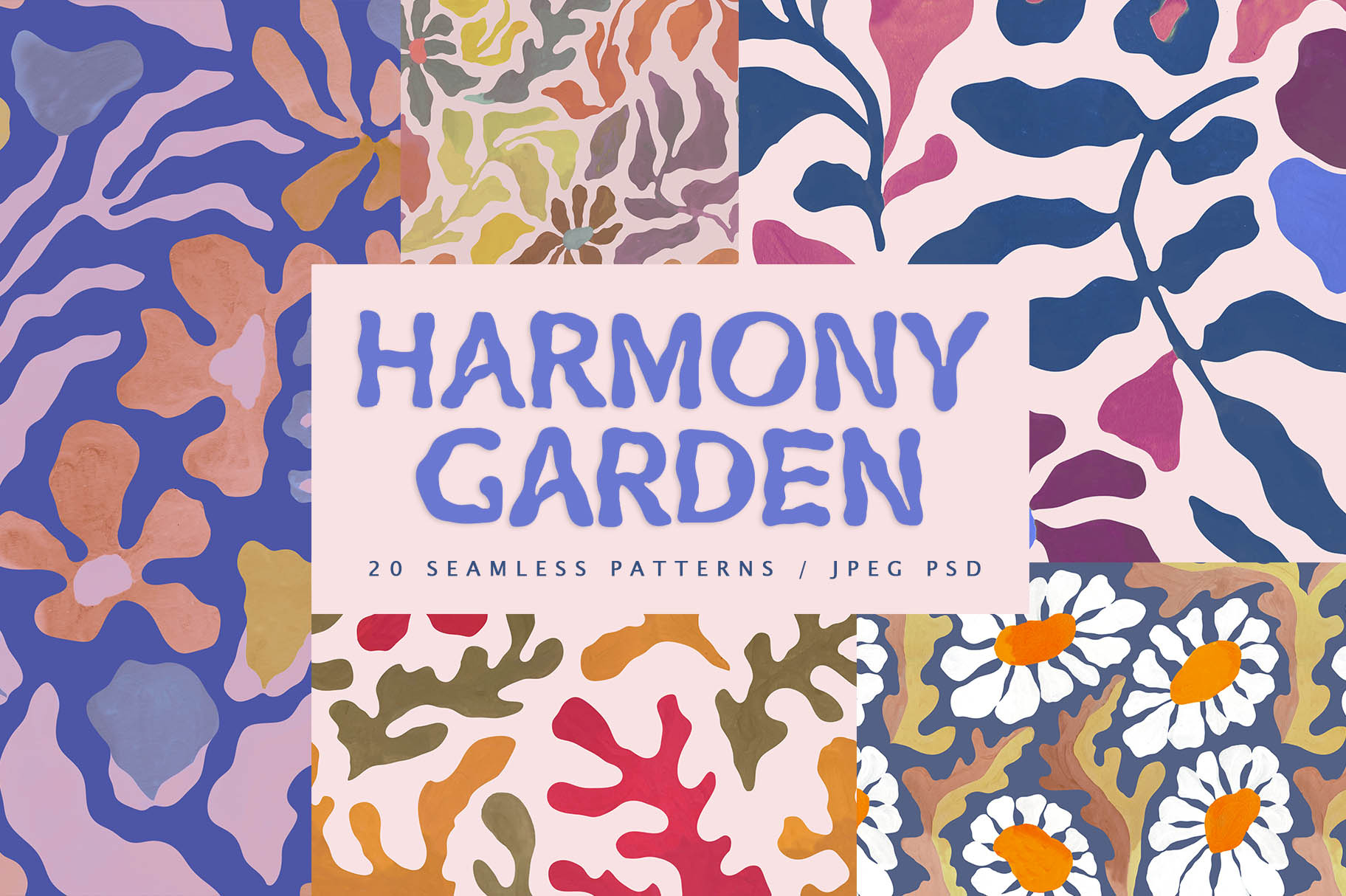 Harmony Garden. Seamless patterns, a Pattern Graphic by emeraldthue