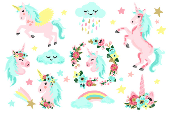 Unicorn Rainbow Clip Art, an Animal Illustration by Magic Story Studio ...