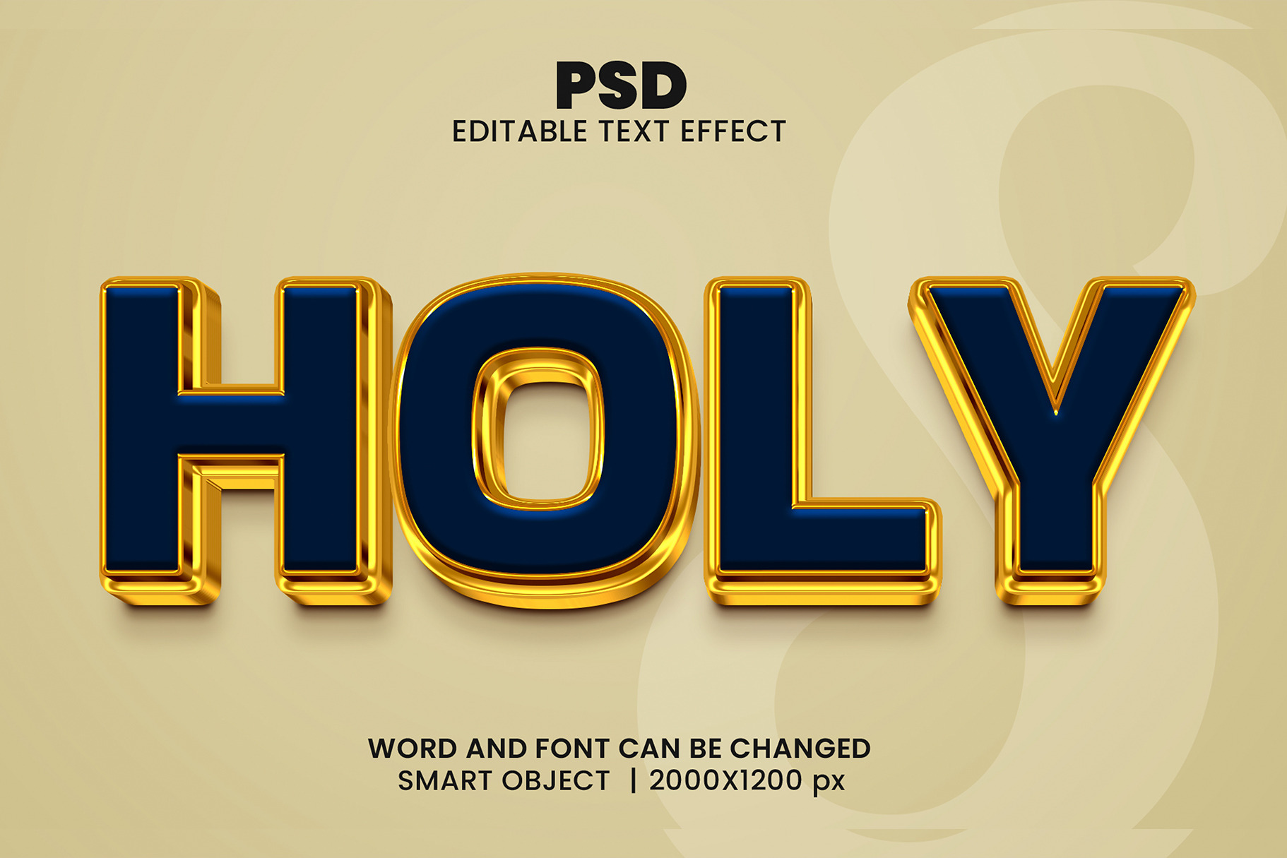 Holy 3d Editable Psd Text Effect | Creative Market
