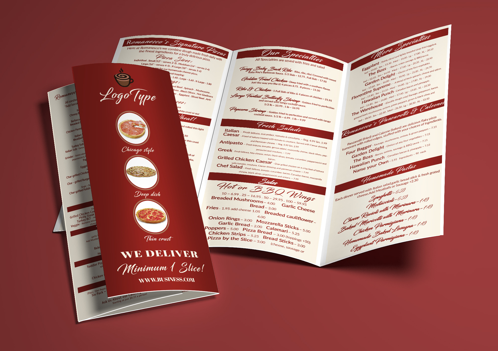 Restaurant Menu Tri-fold Brochure, a Brochure Template by AfzaalGraphics