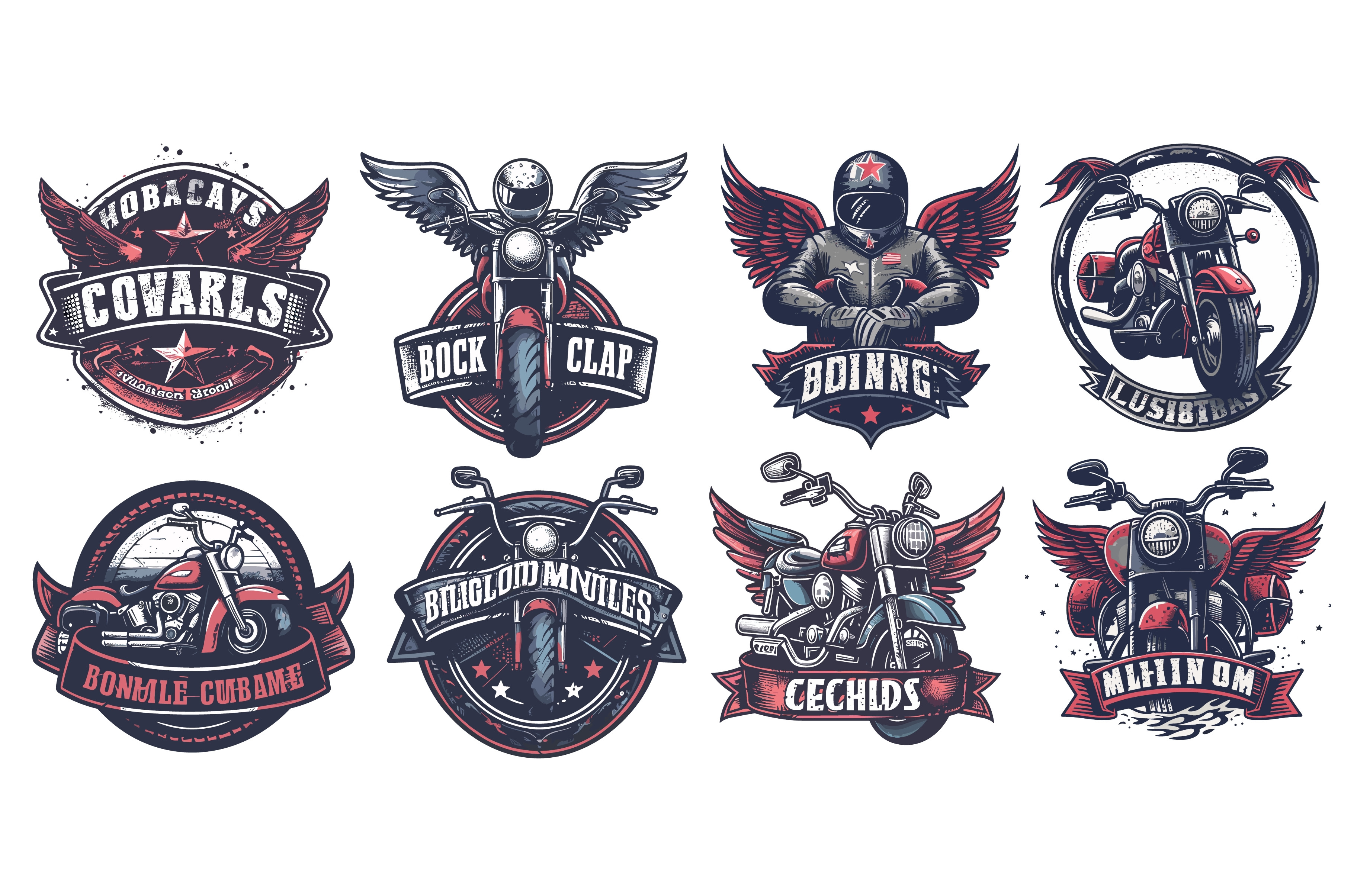 Motorcycle club emblems. Biker team, an Object Illustration by Stock ...