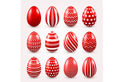 Easter eggs red set. Spring. Holidays in April. Gift. Seasonal ...