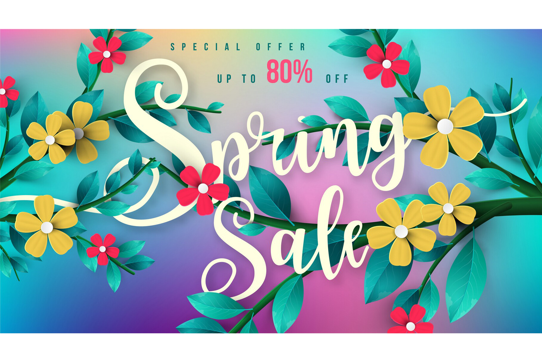 Spring Sale Flyer Template, a Flyer Template by Max vector