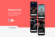 Fitocial UI kit for XD, an UI Kit Template by Waqart