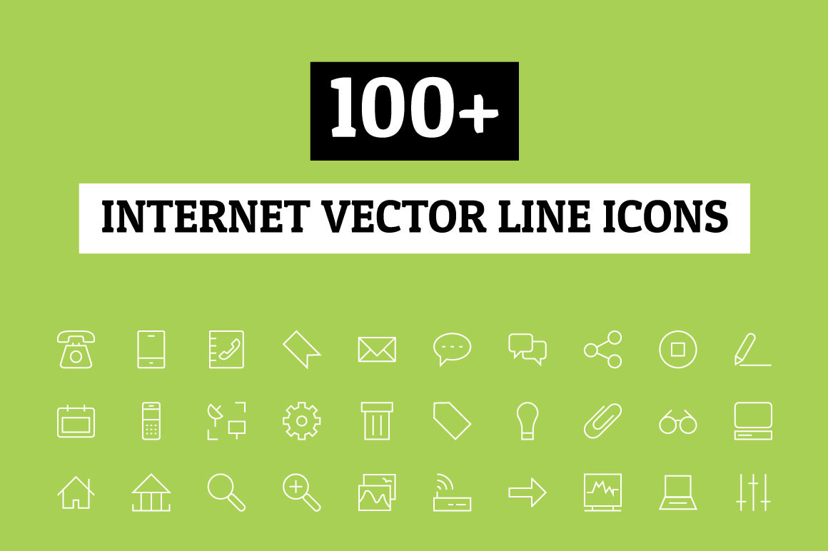 100+ Internet Vector Line Icons, an Outline Icon by Creative Stall