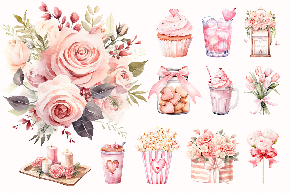 Valentines Clipart Pink Valentine, a Seasonal Illustration by ClipArtCharm