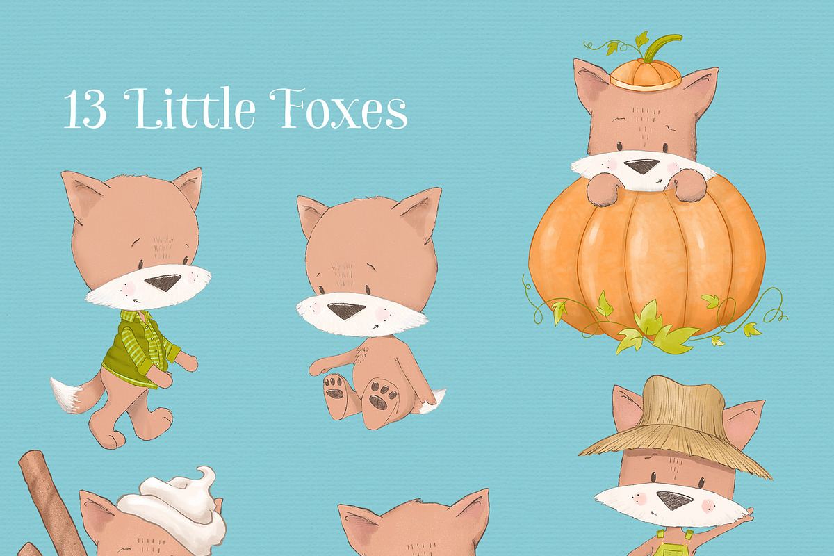 Cute Fall Woodland Animal Clipart, an Animal Illustration by Pretty ...