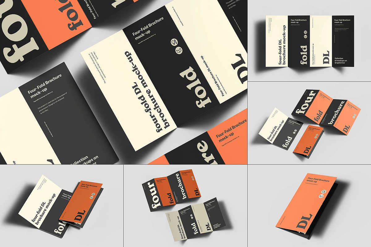 Four Fold DL Brochure Mockup