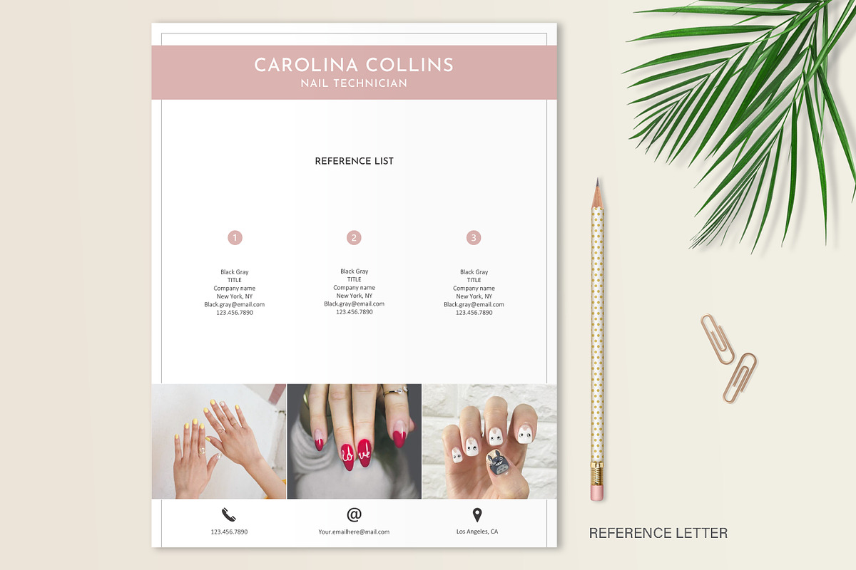 Nail Tech Resume Template Design, a Resume Template by Stanin Studio