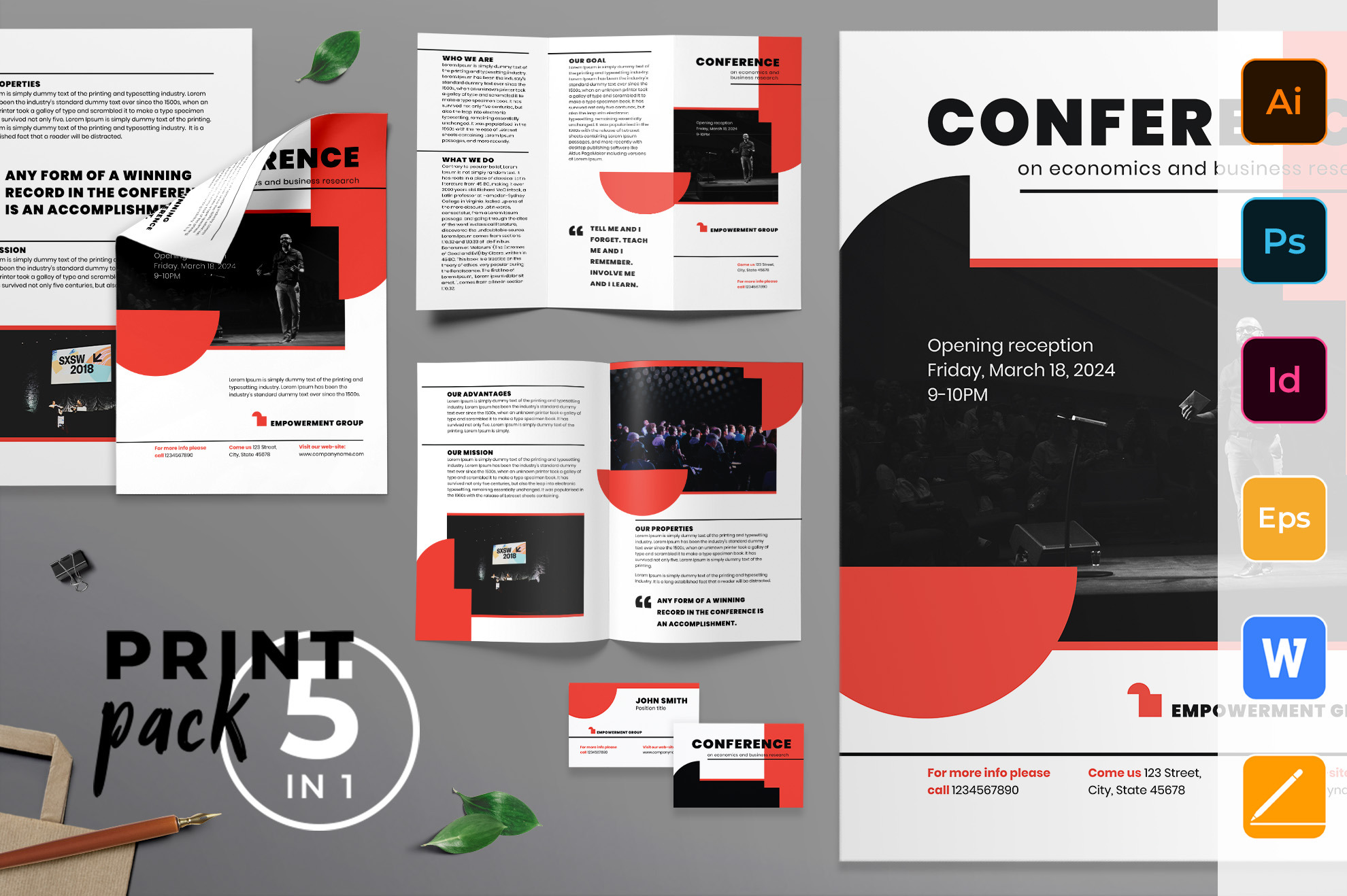 Conference Print Pack, a Poster Template by TemplatesNow!