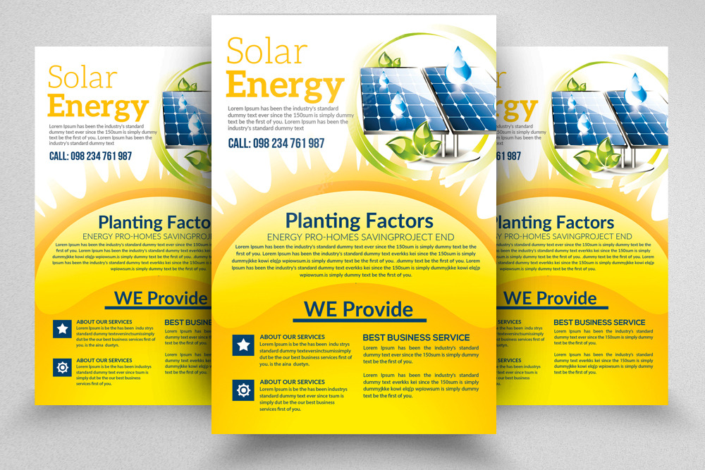 Solar Panel Energy Flyer Template, a Flyer Template by Psd Templates