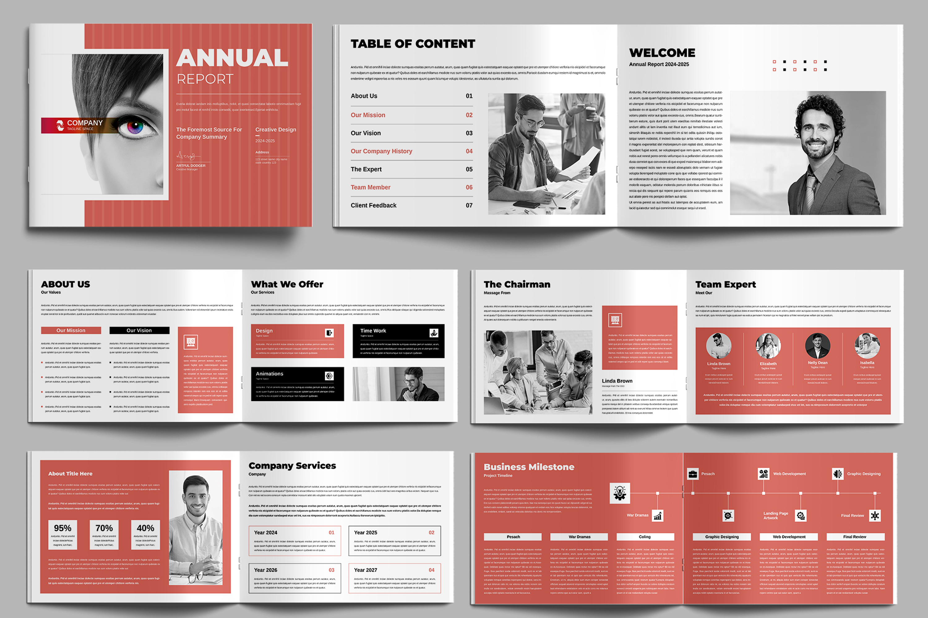 Annual Report Landscape Template | Creative Market