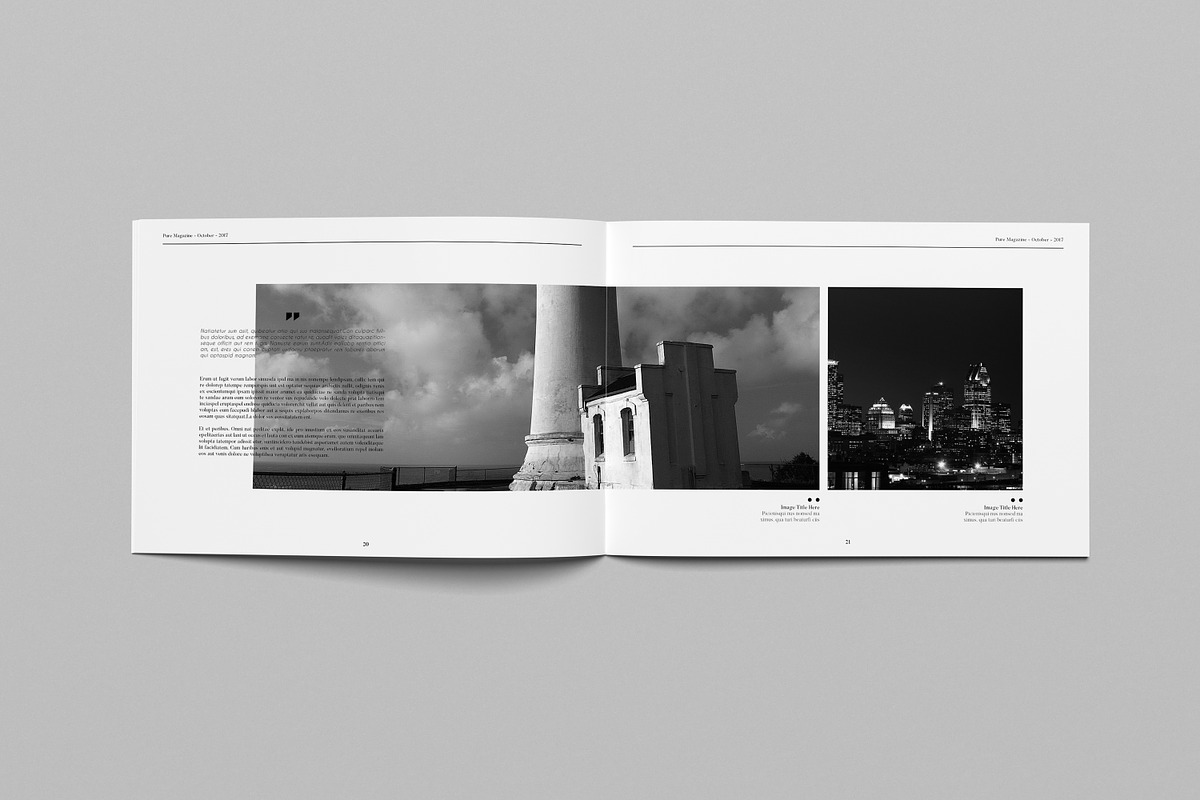 Landscape Magazine Template, a Magazine Template by Uloel Design