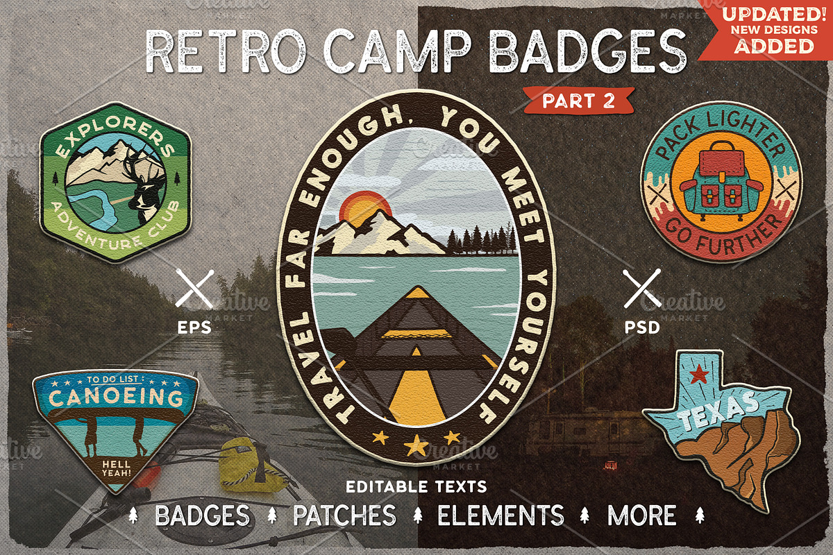 Retro Camp Badges Mega Bundle