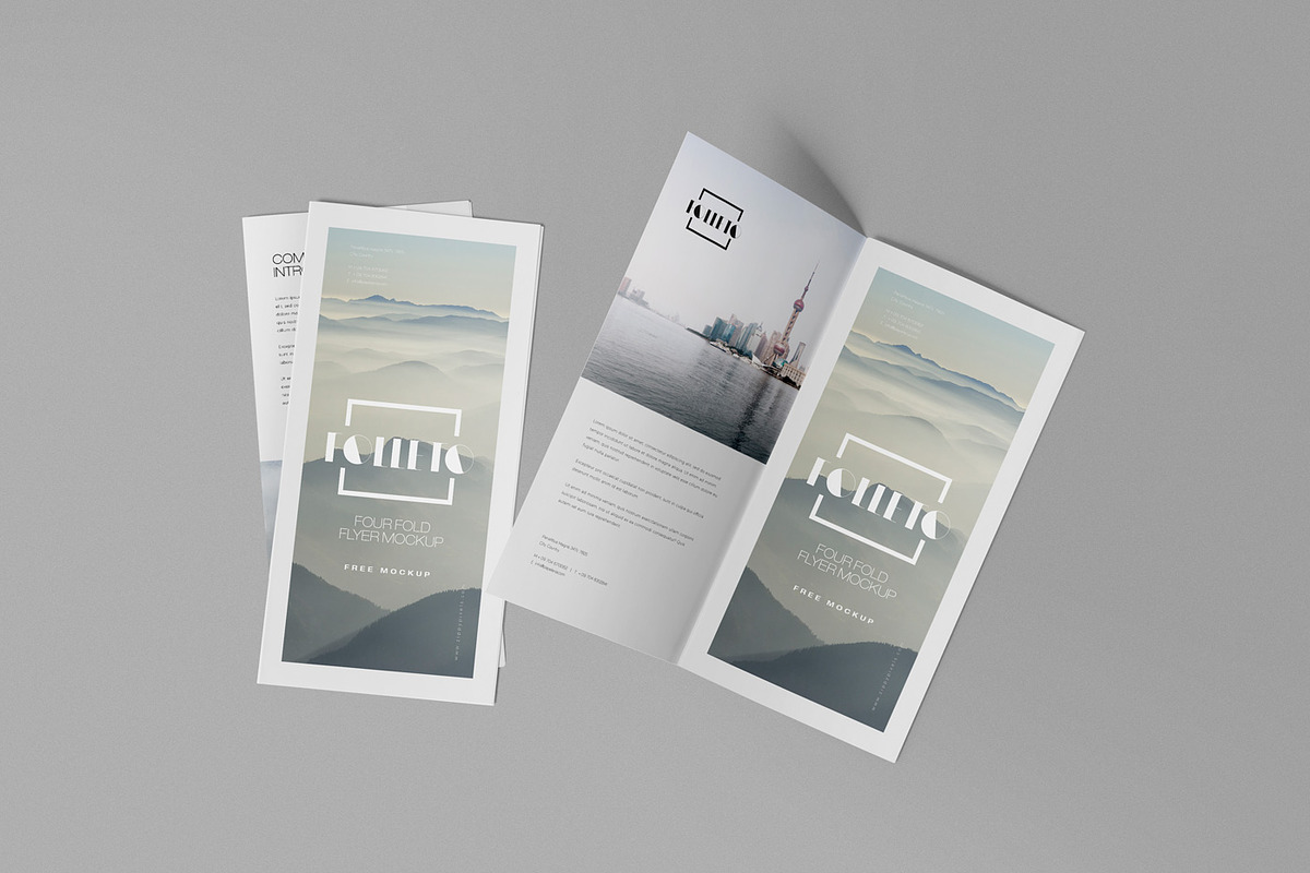 Quad Fold Brochure Mockups, a Flyer Template by ZippyPixels