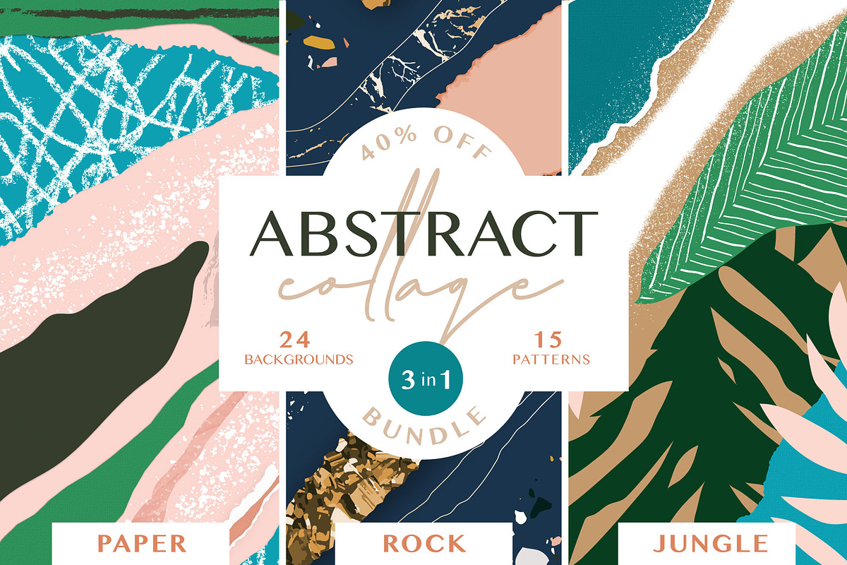 40% off - Abstract Collage BUNDLE, a Pattern Graphic by Anugraha Design