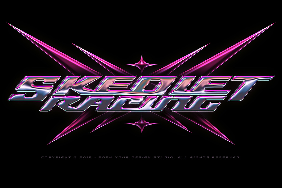 Y2K Chrome Text Effects Vol.2, a Layer Style Add-On by Hyperpix Productions