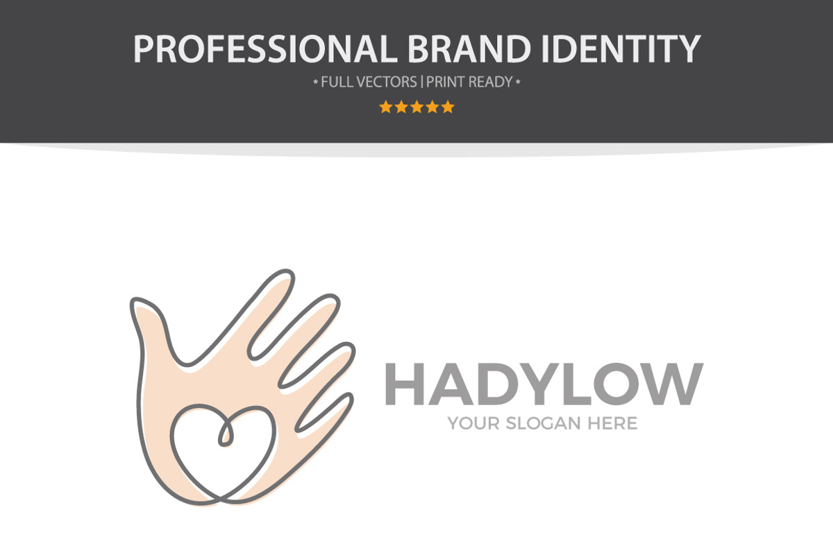 Vector Hand With Heart Logo Design, a Branding & Logo Template by ...