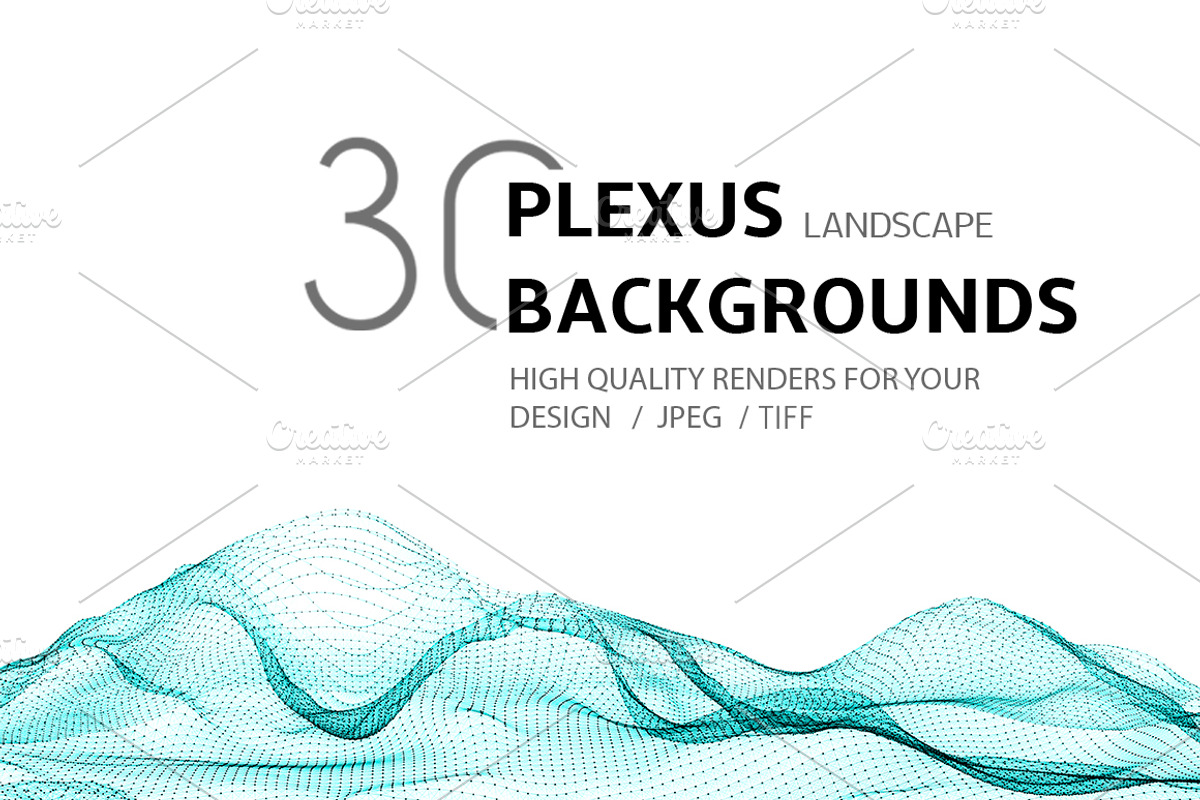 30 PLEXUS LANDSCAPE BACKGROUNDS, a Technology Illustration by AndisREA