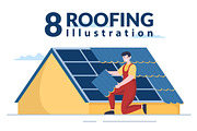 8 Roofing Construction Workers, a Work Illustration by denayunebgt
