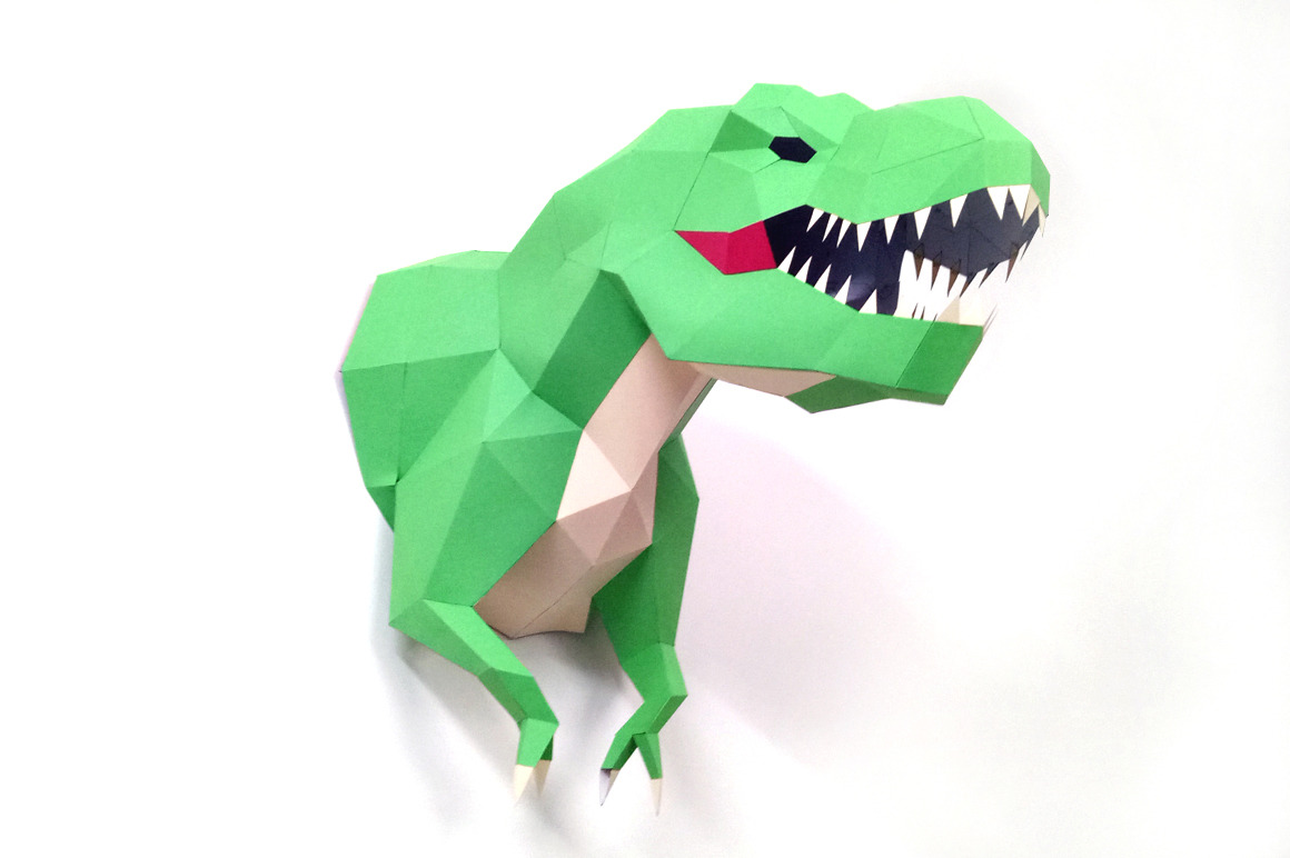 DIY T-rex Trophy - 3d papercraft, a Templates & Theme by PAPER amaze