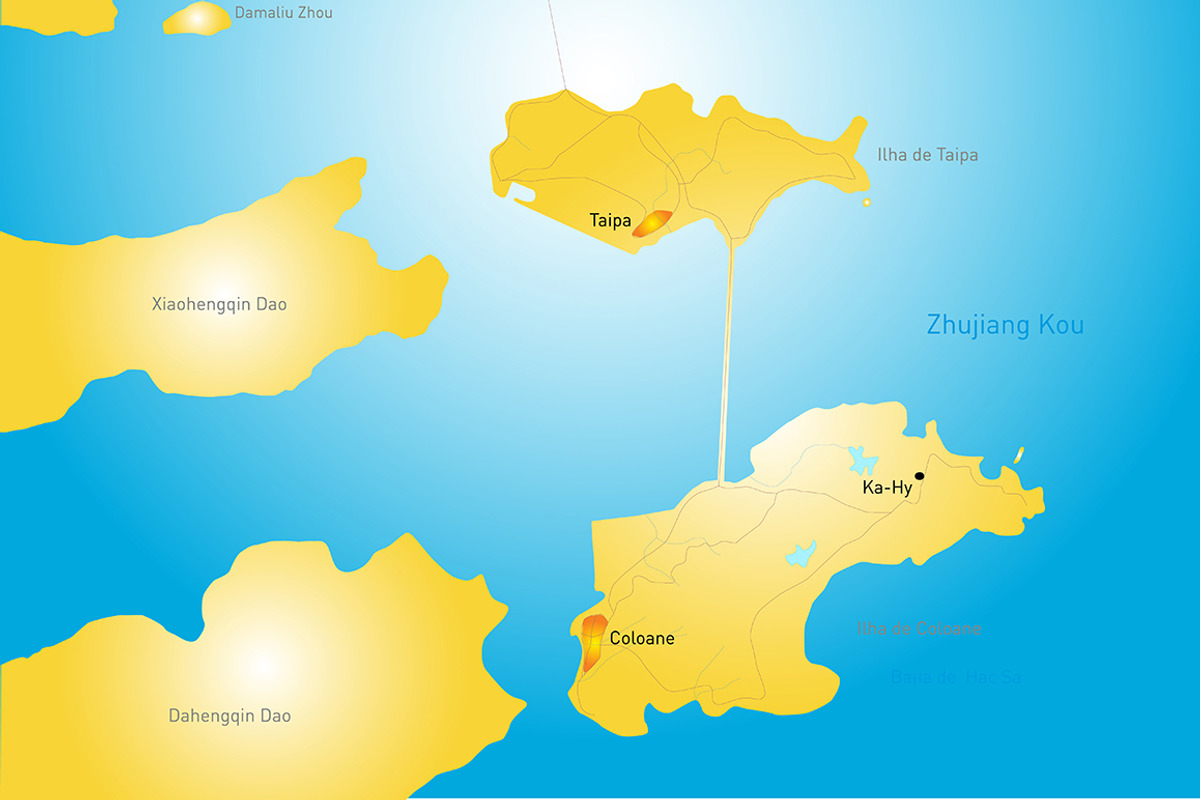 Macau administrative map, an Illustration by Jan Jack Russo Media