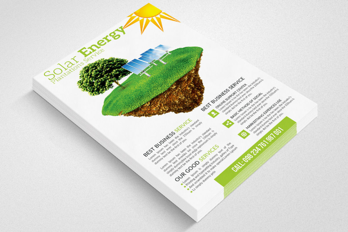 Save Energy Plan Flyer Template, a Flyer Template by Psd Templates