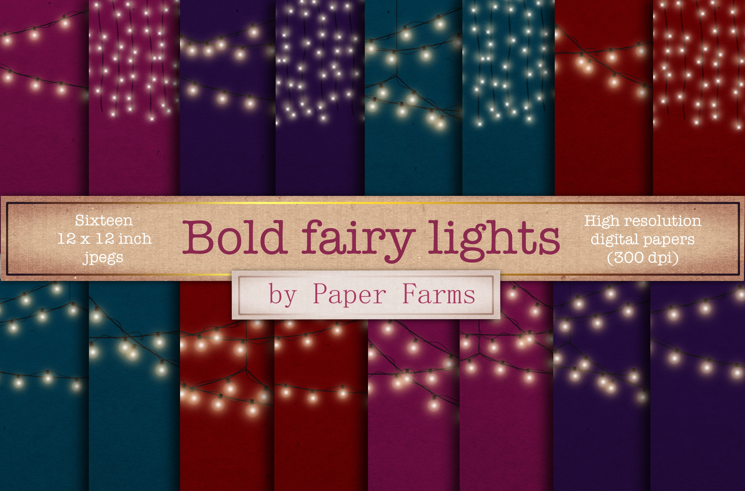 Bold Fairy Lights, a Pattern Graphic by Paper Farms | Creative Market