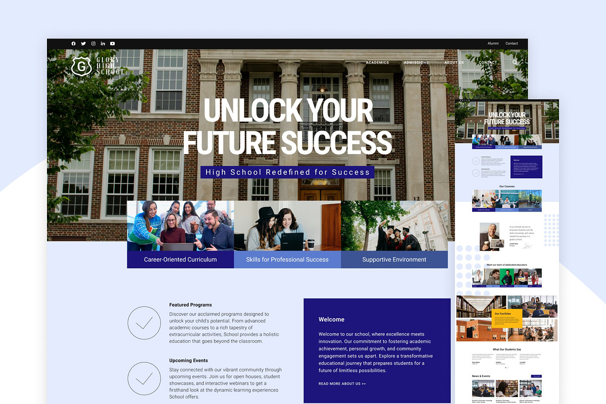 Glory - University HTML CSS Website, a HTML Template by TemplatesJungle