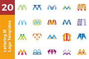 20 Logo Lettering M Template Bundle, a Branding & Logo Template by ...
