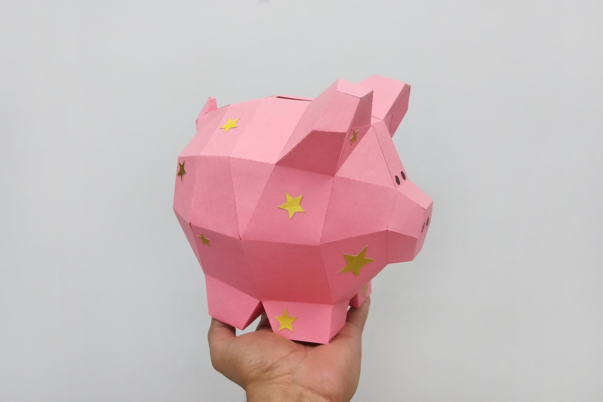 DIY Piggy Bank - 3d papercraft, a Templates & Theme by PAPER amaze
