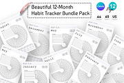 Ultimate Habit Tracker Bundle Pack, a Stationery Template by Design ...