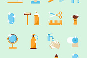 Hygiene set of icons. Flat design, an Icon by Podis