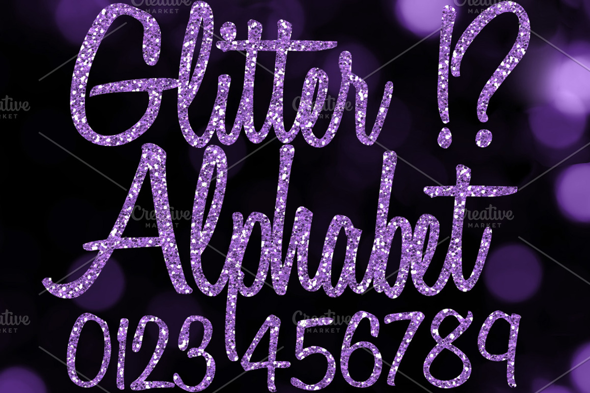 Purple Glitter Alphabet Clip Art, an Object Graphic by Paper Element ...