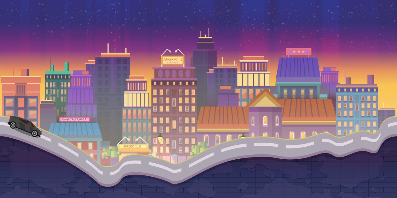 City Game Background, an Illustration by 2dvillShop
