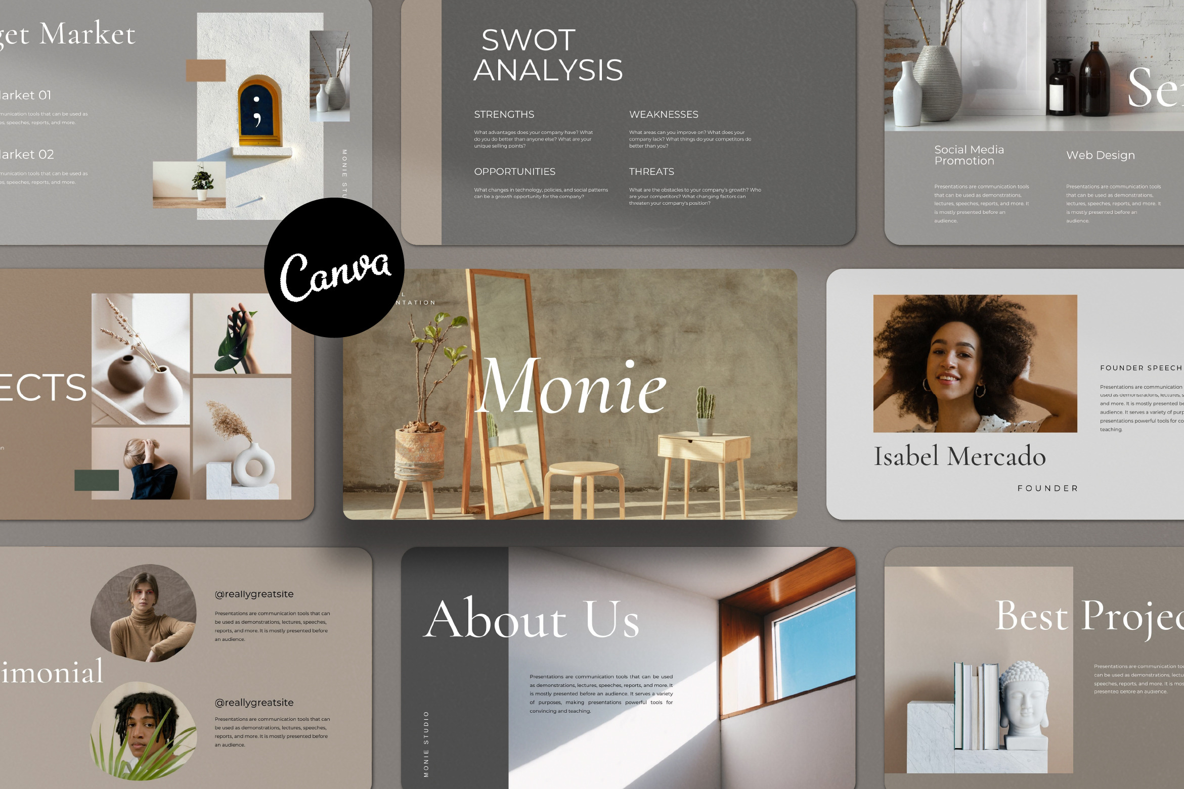 Monie Canva Presentation, a Presentation Template by Dirtytemp Studio
