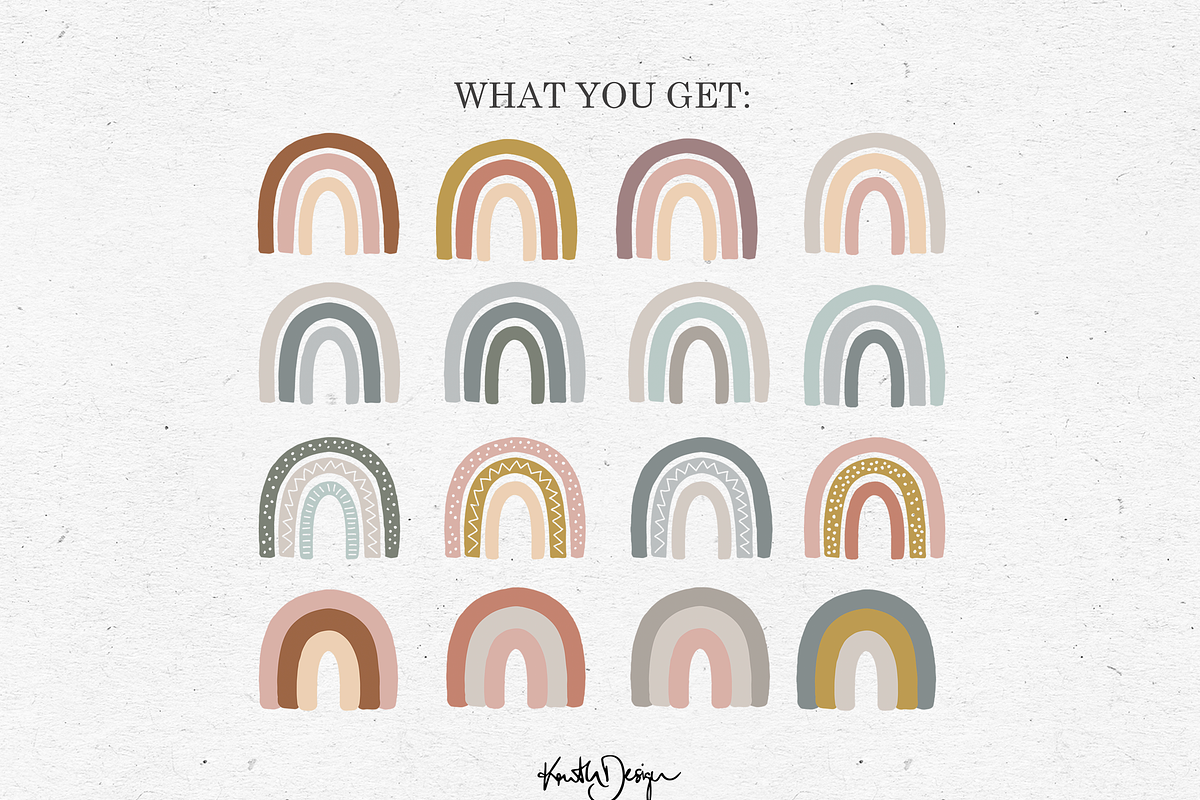 RAINBOW COLLAGE BUNDLE PNG + VECTOR, an Illustration by KruthDesign