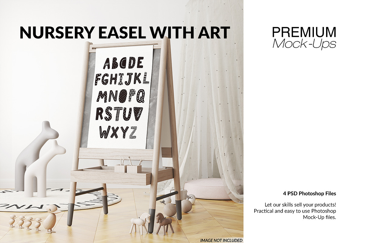 Nursery Wooden Art Easel Mockups, a Product Mockup by mock-ups