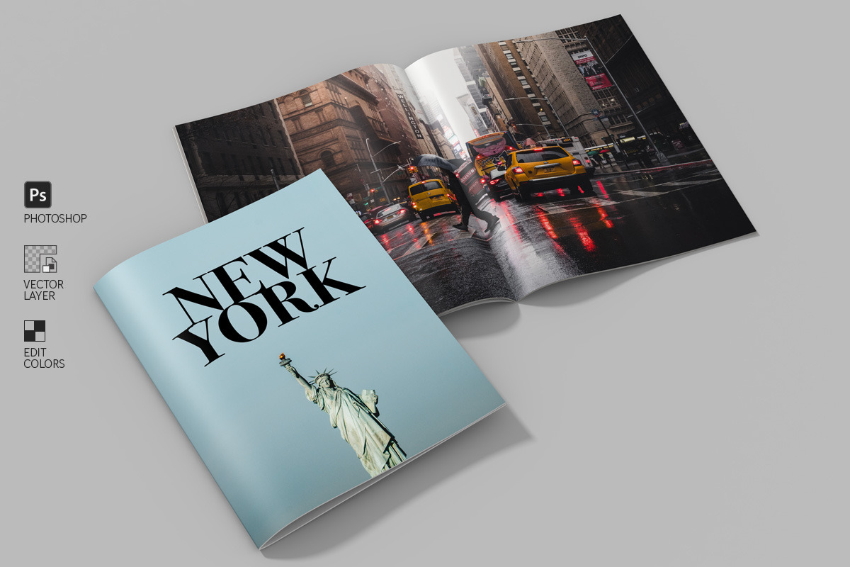 Modern Magazine Mockup, a Books & Magazine Mockup by LESZ Design