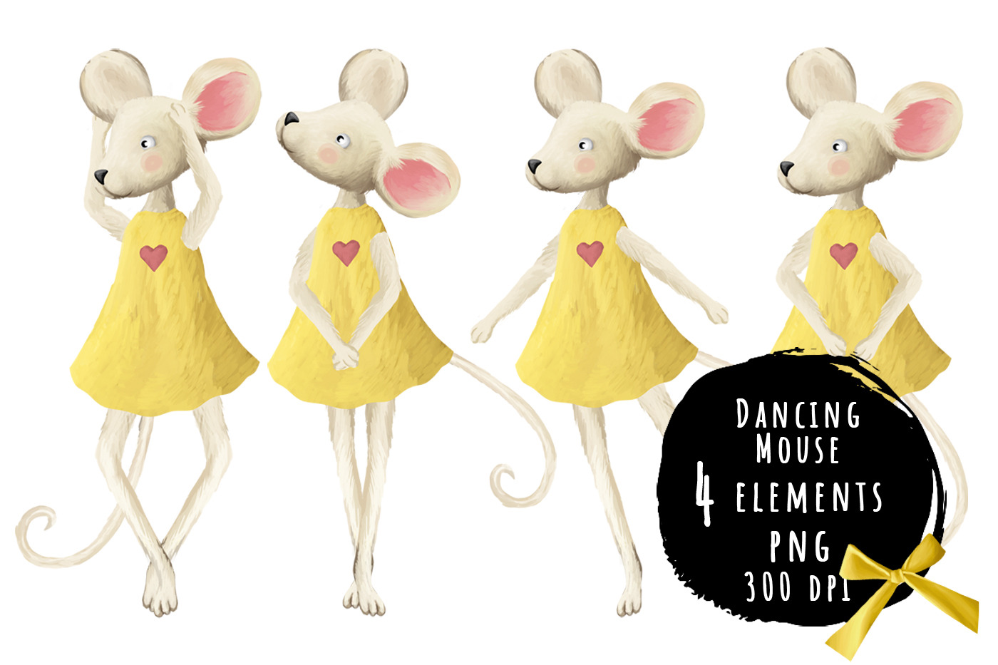 Dancing Mouse, an Animal Illustration by Julia_Raketic